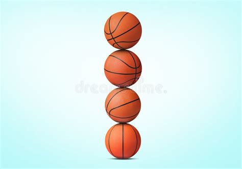 stack of basketball balls on light blue background stock image image of group industry 272994443