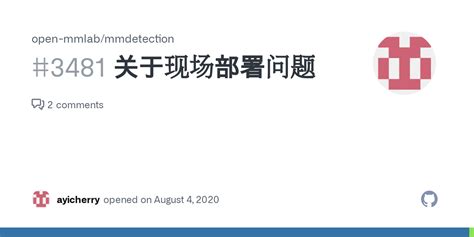 关于现场部署问题 Issue open mmlab mmdetection GitHub