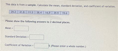 Solved This Data Is From A Sample Calculate The Mean