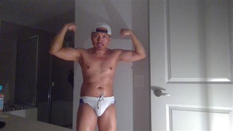 Flex And Pose In White Seedos Photo 4