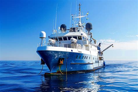 Premium Photo A Research Vessel Equipped With Hightech Equipment Generative Ai