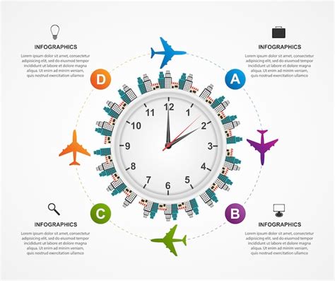 글로벌 비행기 인포 그래픽 디자인 서식 파일입니다 프리미엄 벡터