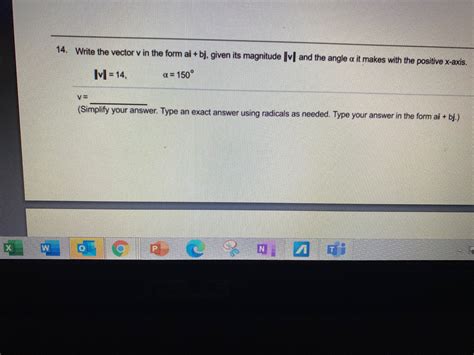 Answered Write The Vector V In The Form Ai Bartleby