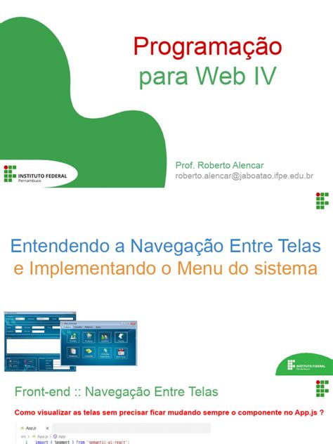 C10 Front End Implementando A Navegação Entre Telas Pdf Informática Tecnologia Da