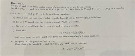 solved exercise 4 let u v and w be three vector spaces of