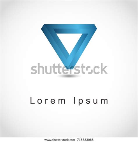 Optical Illusion Triangle Icon Penrose Geometric Stock Vector Royalty Free 718383088
