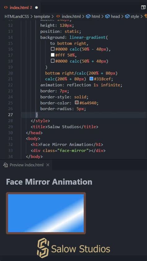 Makeup Mirror Animation Html And Css Tutorial For Beginners 2022 Shorts