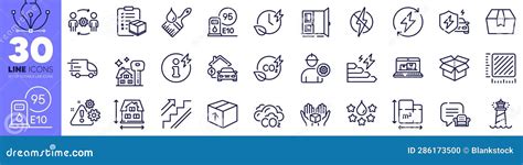 Antistatic Lighthouse And Package Line Icons Pack For Web App Vector