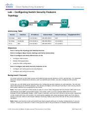 5 2 2 9 Lab Configuring Switch Security Features NHTI Lab Configuring Switch Security