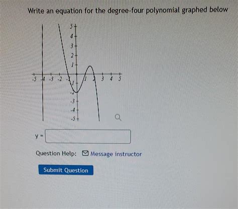Solved Write An Equation For The Degree Four Polynomial