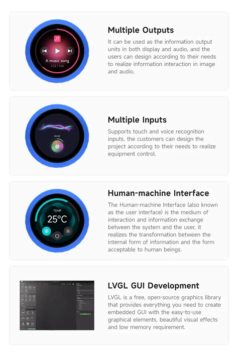 esp32 s3 1 8inch knob display development board multi functional knob screen capacitive touch