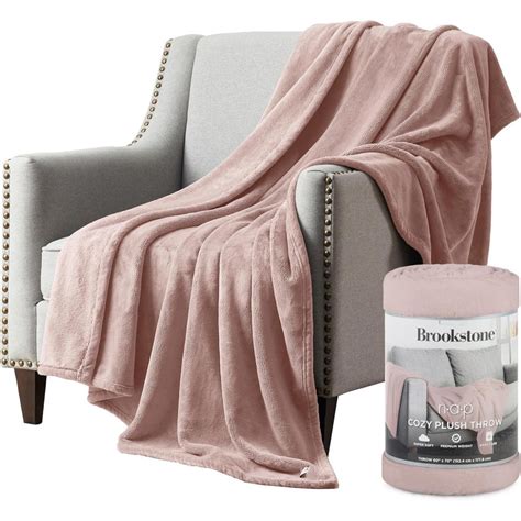Brookstone Nap Plush Throw Blanket For Couch Warm And Super Soft