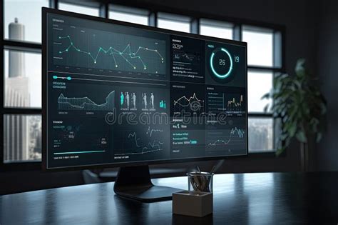 Big Datat Analysis Infographic On The Screen Generative Ai Stock