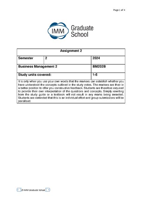 Bm202b 2024 S2 Assignment 2 Final Assignment 2 Semester 2 2024