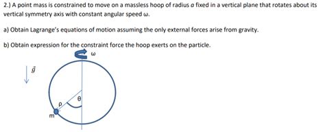 Solved 2 A Point Mass Is Constrained To Move On A Massless