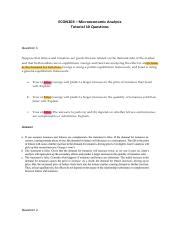 Tutorial Answer Guide Pdf ECON Microeconomic Analysis Tutorial Questions Question