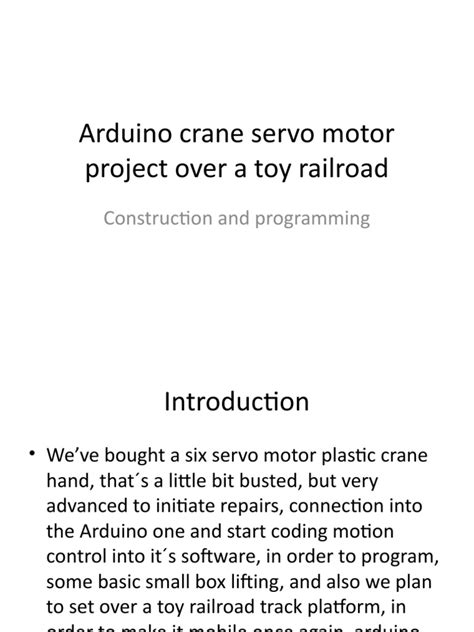 Arduino Crane Servo Motor Project Over A Railroad Pdf
