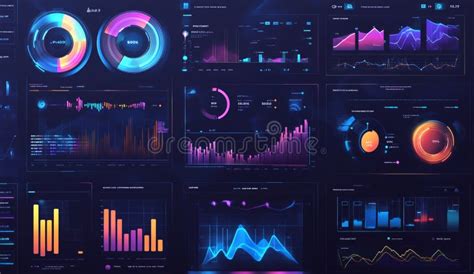 Animated Digital Dashboard Displaying Charts Graphs And Data