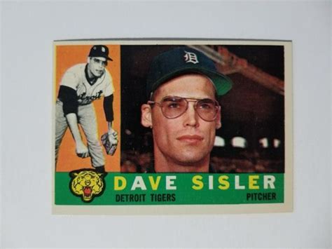 Dave Sisler 1960 Topps Baseball Card 186 Detroit Tigers Ebay