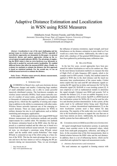 pdf adaptive distance estimation and localization in wsn using rssi