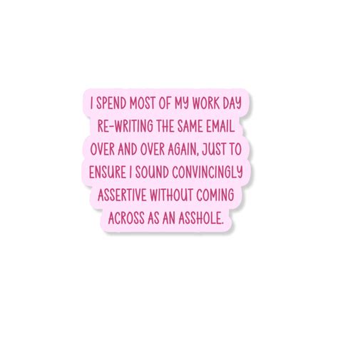 Convincingly Assertive Sticker Funny Work Email Anxiety Vinyl Decal