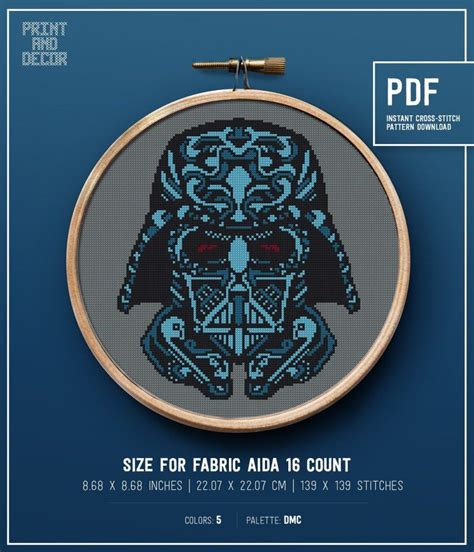 Monochrome Darth Vader Cross Stitch Artofit