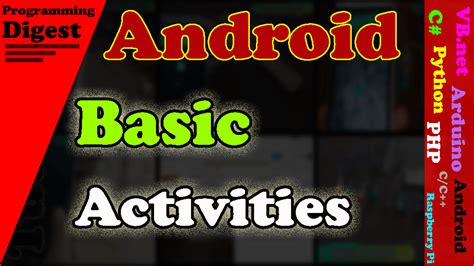 Android Activity Basic Usage Of Android Activities Toast Message Menu