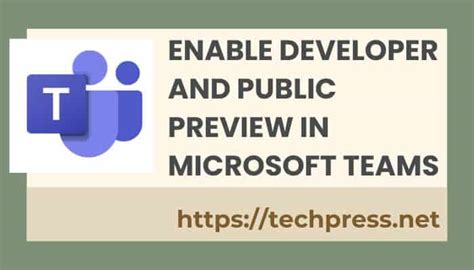 Enable Developer And Public Preview In Microsoft Teams