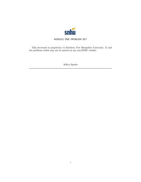 module 1 assignment jeffrey sparks module one problem set this