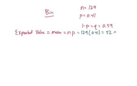 Solved Find The Mean Variance And Standard Deviation Of The Binomial Distribution With The