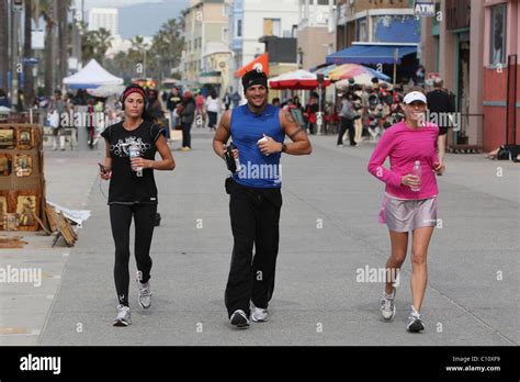 Katie Price Aka Jordan Peter Andre And A Friend Being Filmed While Completing A Mile Run