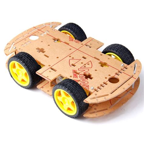 Wheel Layer Robot Smart Car Chassis Kits With Speed Encoder For Arduino Diy Yellow Robotonbd