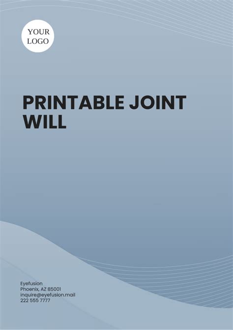 Free Joint Will Template To Edit Online
