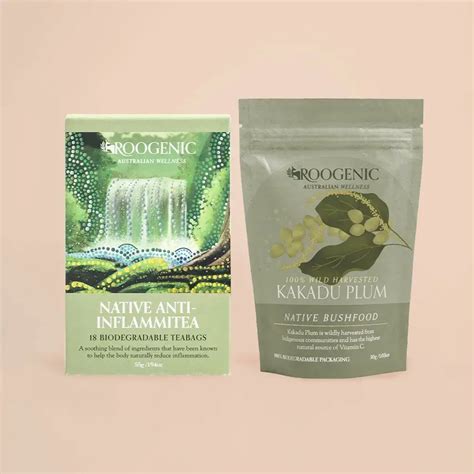 Soothe And Shield Bundle Inflammation Tea And Kakadu Plum Roogenic