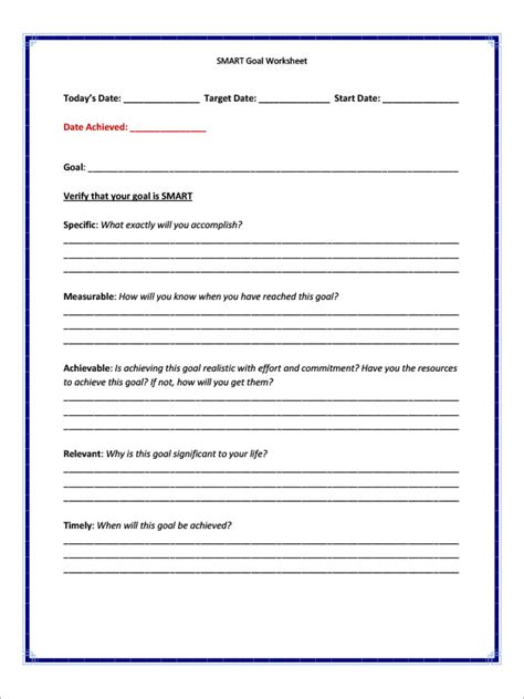 16 Sample Smart Goals Templates To Download Sample Templates