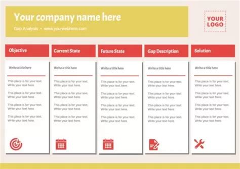 Editable Business Gap Analysis Templates