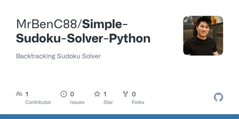 Github Mrbenc Simple Sudoku Solver Python Backtracking Sudoku Solver