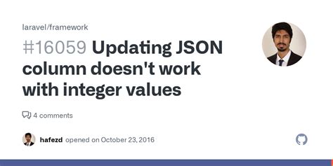 Updating JSON Column Doesn T Work With Integer Values Issue Laravel Framework GitHub