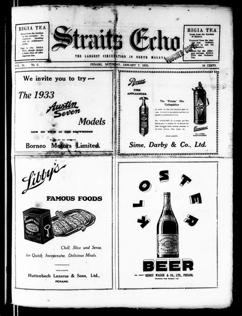 Digital Gems View Straits Echo 07 January 1933