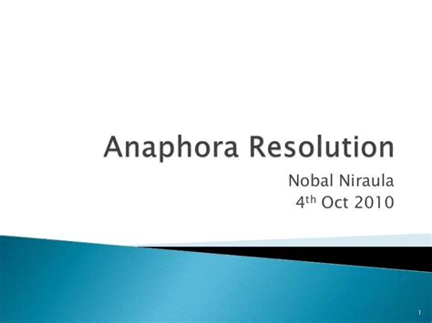 Anaphora Resolution