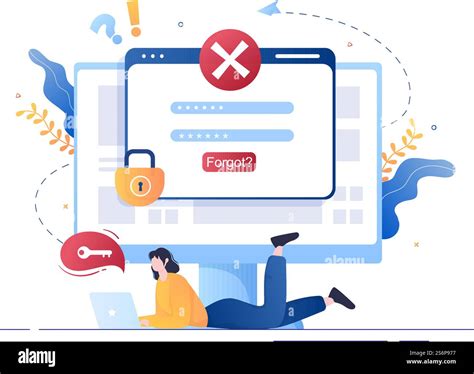 Forgot Password And Account Login For Web Page Protection Security Key Access System In