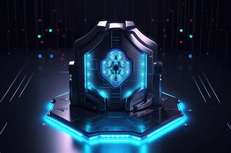 Premium Ai Image Cyber Security Concept Shield Padlock With Keyhole