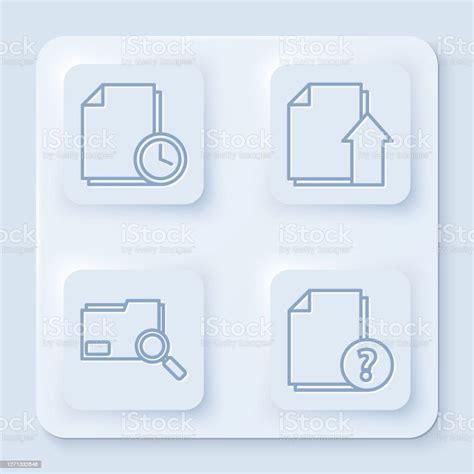 시계와 줄 문서를 설정 파일 문서 업로드 폴더와 검색 개념 및 알 수없는 문서 흰색 정사각형 버튼 벡터 0명에 대한 스톡 벡터 아트 및 기타 이미지 Istock