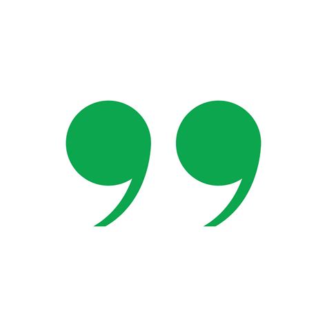 Eps10 Green Vector Quotation Mark Icon Isolated On White Background