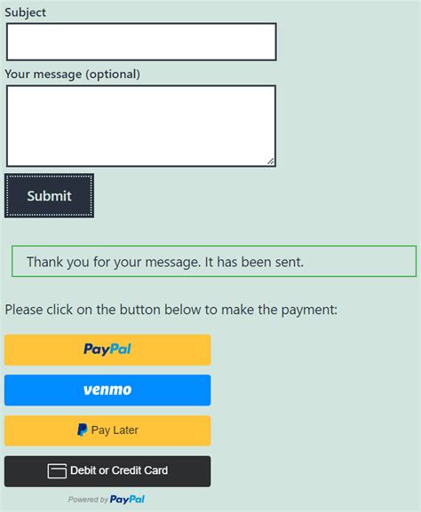 Checkout For PayPal Integration With Contact Form NoorsPlugin