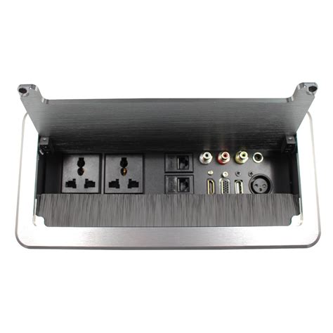 Multimedia Desktop Socket Tabletop Conference Table Connectivity Box Data Port Hidden Power