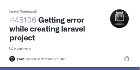 getting error while creating laravel project · issue 45106 · laravel