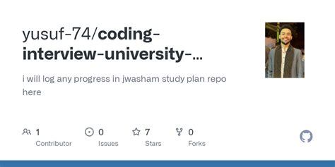Github Yusuf 74coding Interview University Progress I Will Log Any