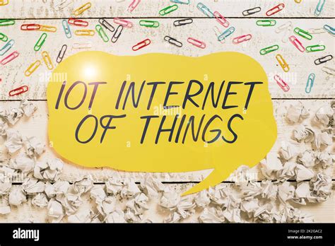 Sign Displaying Iot Internet Of Things Conceptual Photo Network Of Physical Devices Send And