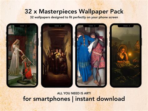 32 X Masterpieces Wallpapers For Iphone And Android Instant Digital